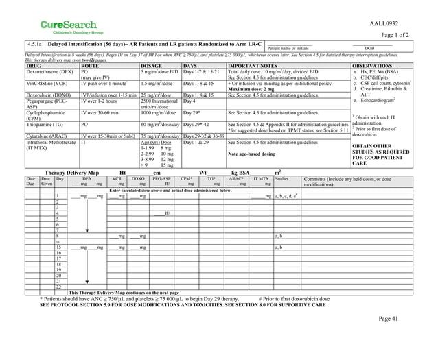 AALL0932 protocol | PDF | Cancer | Diseases and Conditions