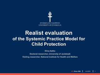Realist Evaluation of the Systemic Practice Model for Child Protection ...