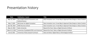 Data Innovation Lens: A New Way to Approach Data Design as Value Creation | PDF