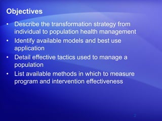 Population Health Management Moving from Strategy into ...