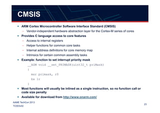 AAME ARM Techcon2013 003v02 Software Development | PPT