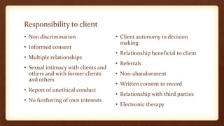 Aamft s code of ethics | PPTX