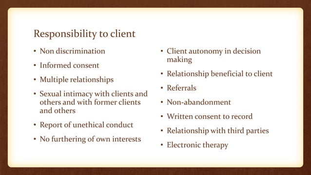 Aamft S Code Of Ethics Ppt