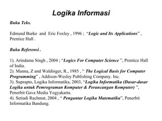 Aamg01 logika-informatika-pendahuluan-burke-daliyo-0708 | PPT