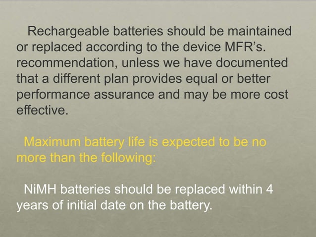 AAMI: Rechargeable Battery Management Guidelines | PPTX | Consumer ...