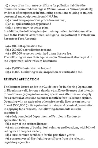 Guidelines for Bunkering Operations in Nigeria: The A & A Mini Guide | PDF
