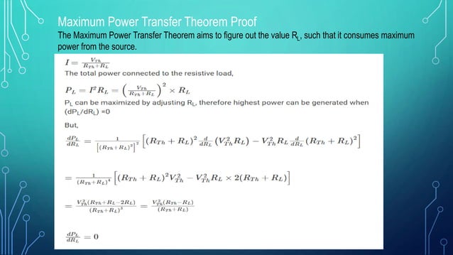 Maximum power transfer theorem | PPTX | Computer Networking | Computing