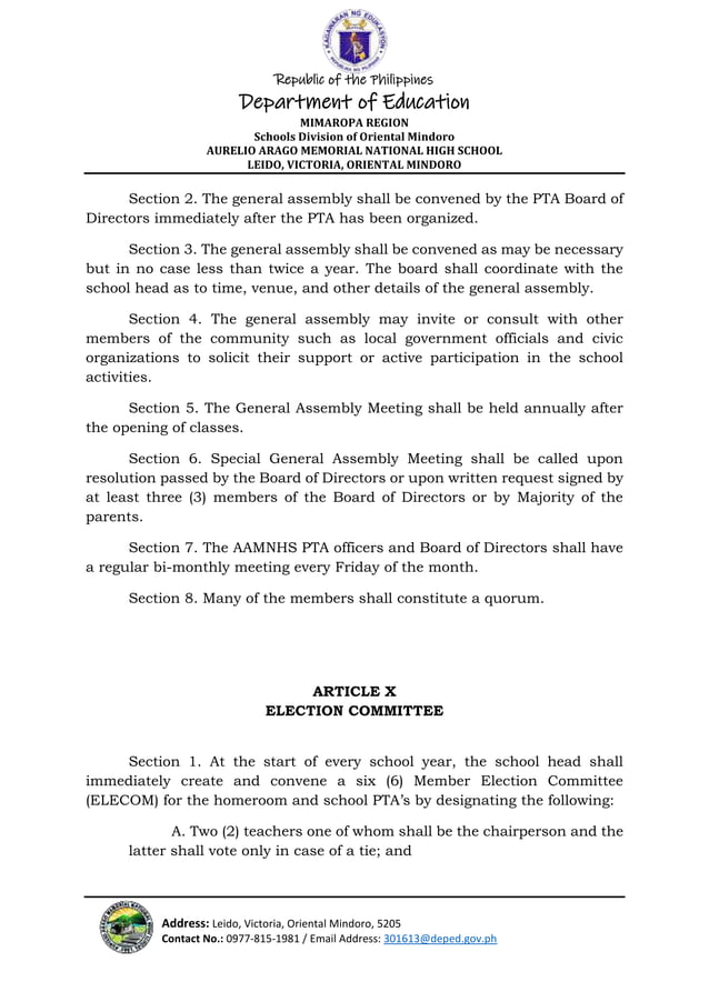 AAMNHS-PTA-CONSTITUTION-AND-BY-LAWS.docx | Professional School ...