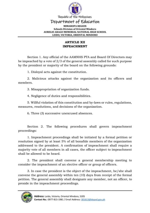 AAMNHS-PTA-CONSTITUTION-AND-BY-LAWS.docx | Professional School ...