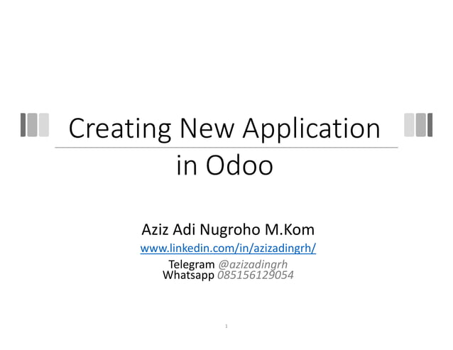 Membuat Aplikasi/Modul di Odoo ERP | PDF