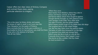 Shakespeare: Antony and Cleopatra: Act 1 Scene 4 Theatre Literature | PPTX