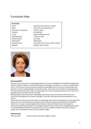 Aangepast cv ingrid strik mei 2015 | PDF