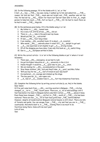 A an the .. | DOC | Parks | Attractions