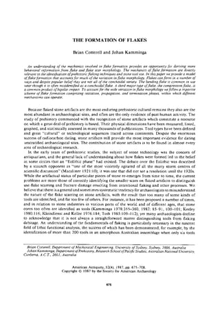Aanti (1987) formation of flakes cotterell y kamminga | PDF