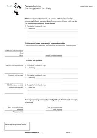 Aanvraagformulier Vog Np 2009 | PDF