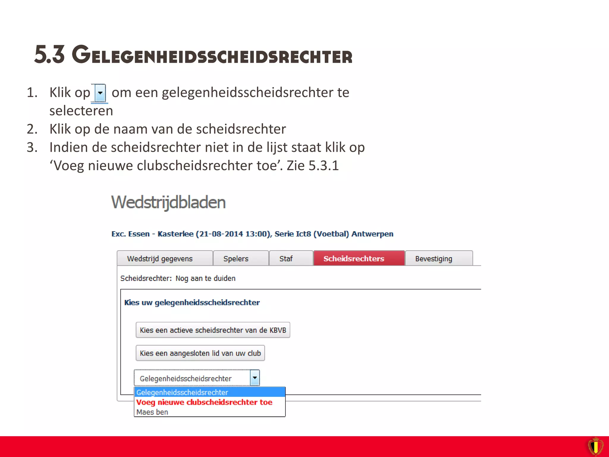 Aanwezigheidslijsten voor wedstrijd | PPT