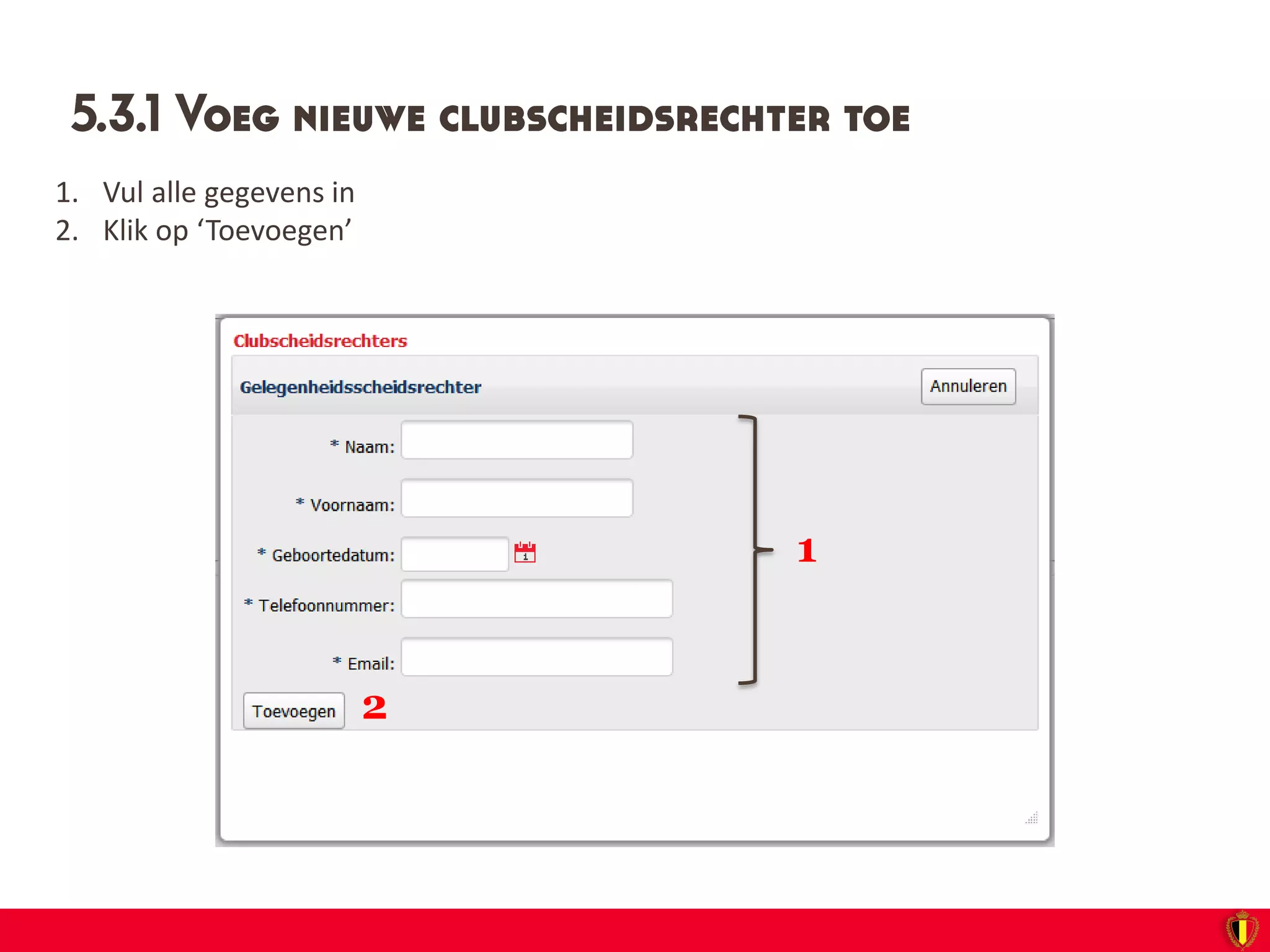 Aanwezigheidslijsten voor wedstrijd | PPT