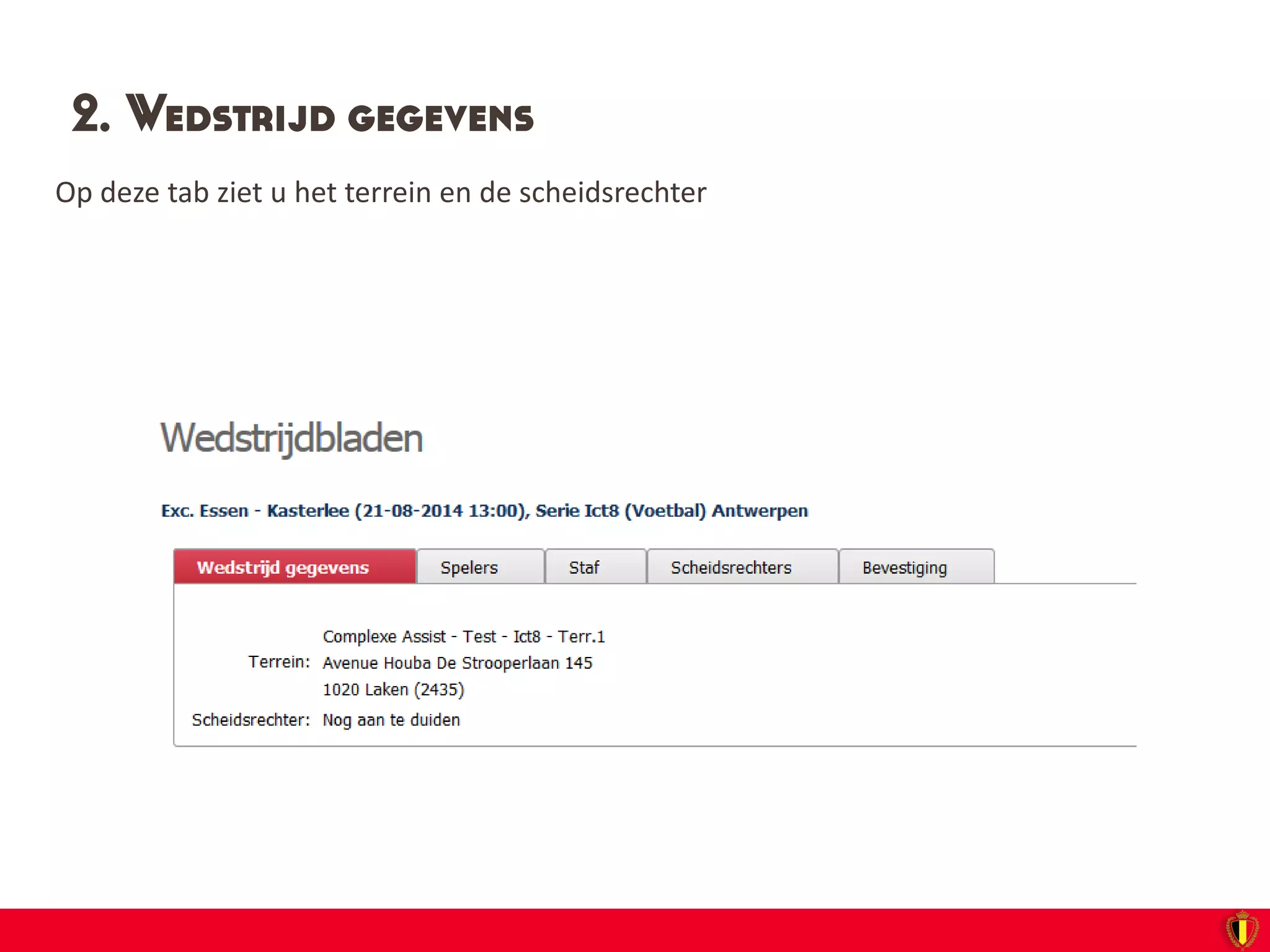 Aanwezigheidslijsten voor wedstrijd | PPT