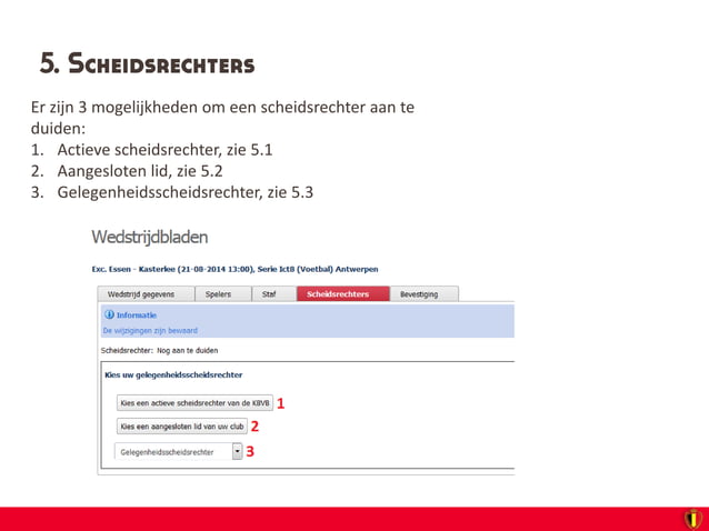 Aanwezigheidslijsten voor wedstrijd | PPT