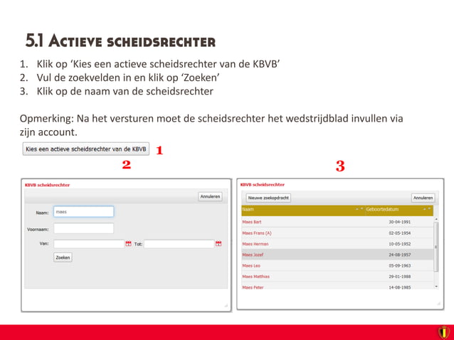 Aanwezigheidslijsten voor wedstrijd | PPT