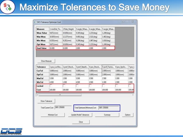 3DCS Advanced Analyzer and Optimizer for Tolerance Analysis | PPT
