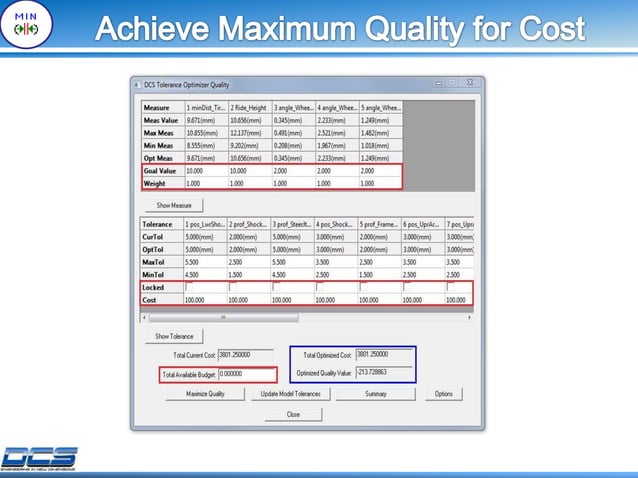 3DCS Advanced Analyzer and Optimizer for Tolerance Analysis | PPT