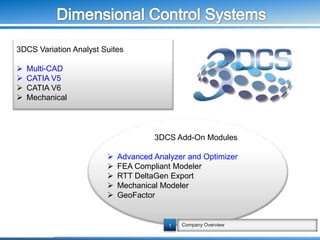 3DCS Advanced Analyzer and Optimizer for Tolerance Analysis | PPT