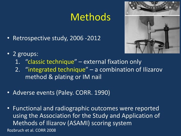 Post-Traumatic Tibial Defects Treated by the Ilizarov Method | PPT