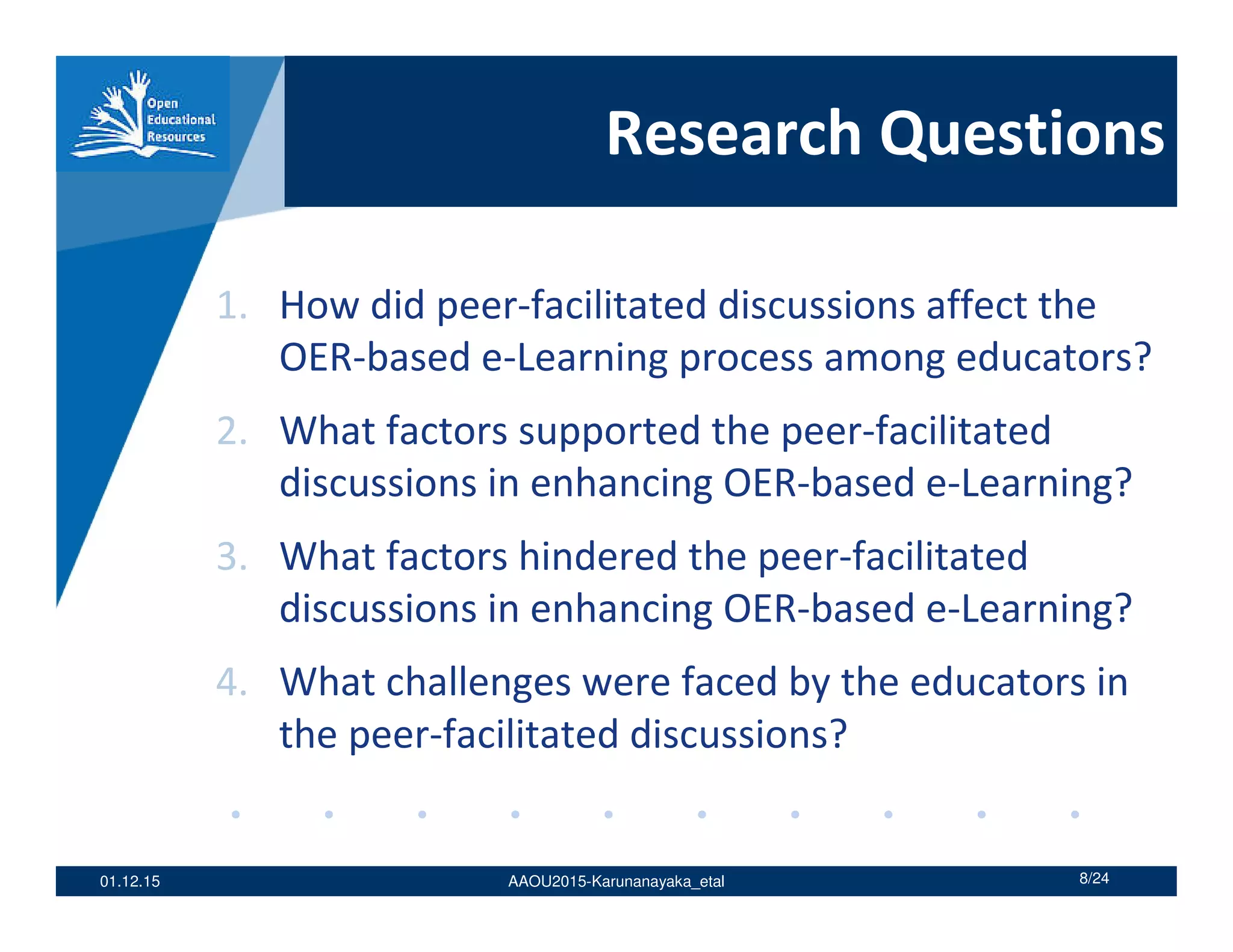 Peer-facilitated discussions to enhance OER-based e-Learning | PPT