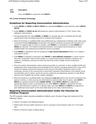 Medical Coding Vaccine Guidelines | PDF