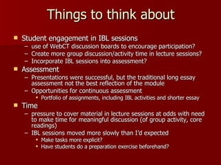 Jane Rempel - IBL exercises in a lecture-based module | PPT