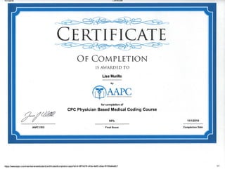 AAPC Course Certificate of Completion | PPT