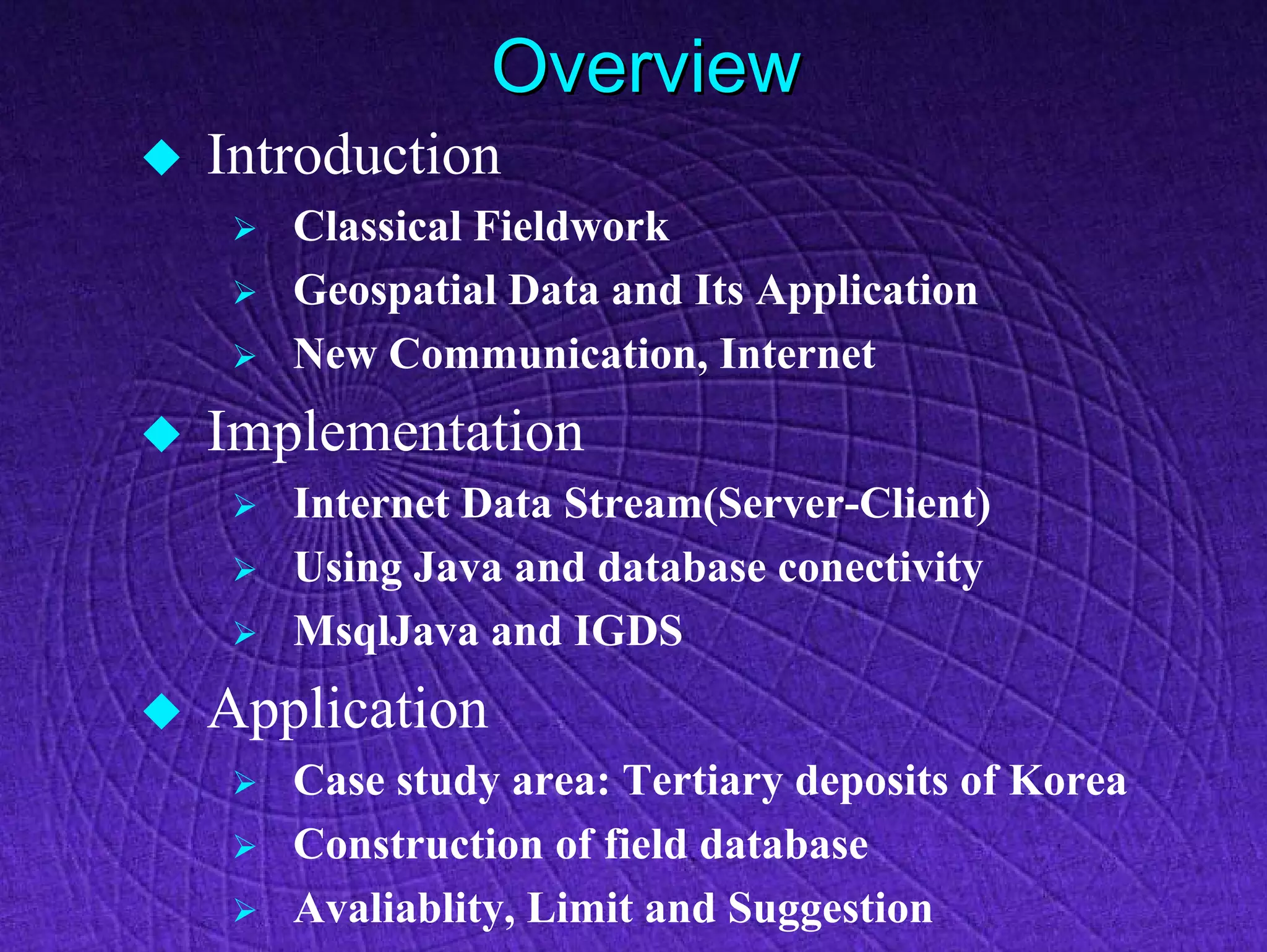 The Construction of the Internet Geological Data System Using WWW+Java ...