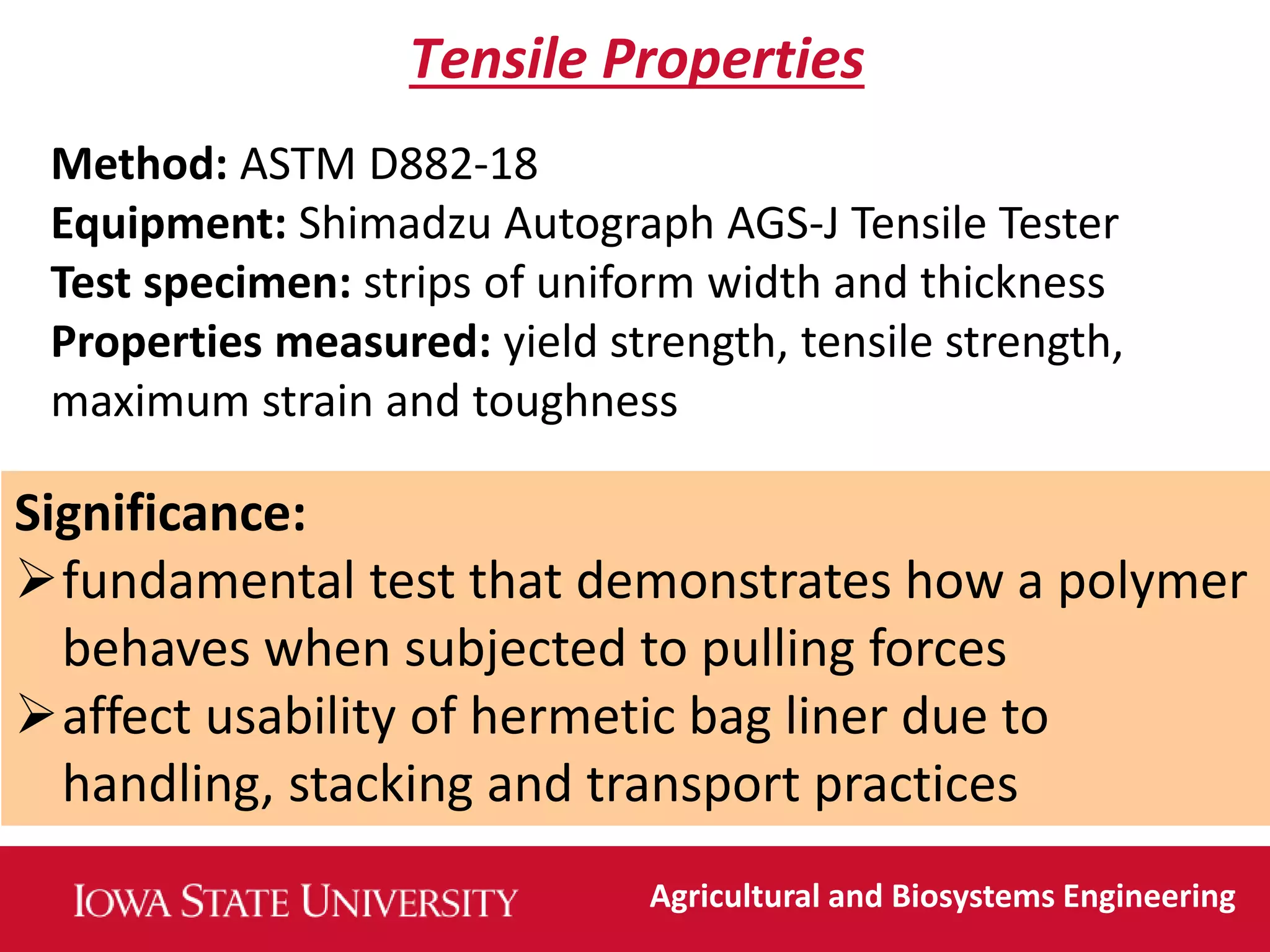 Characterizing Engineering Properties of Commercial Hermetic Storage ...