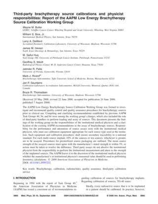 AAPM REPORT 98 | PDF