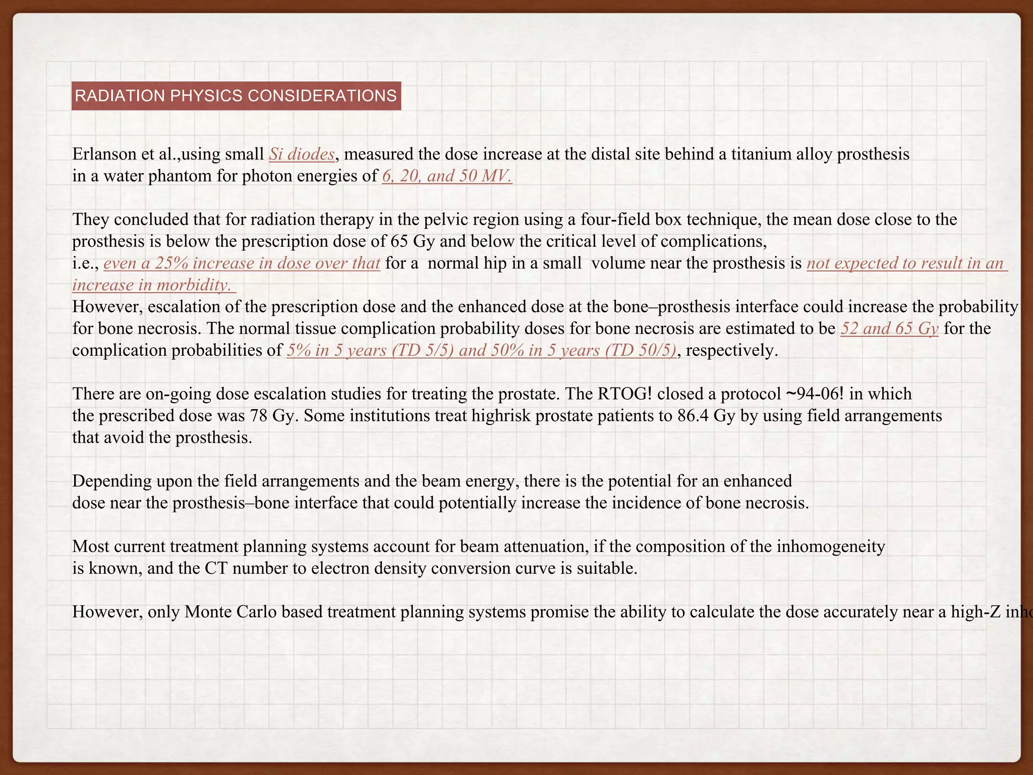 Aapm tg63 on hip prosthesis consideration during pelvic radiotherapy | PPTX