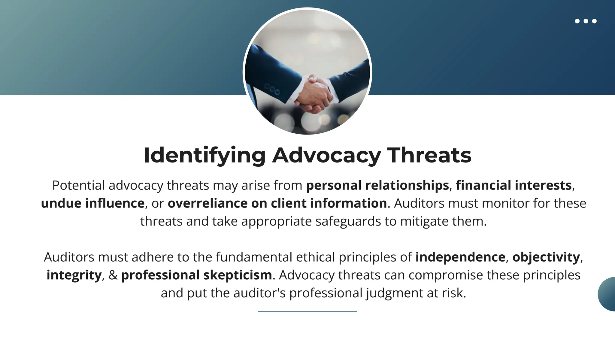 ADVOCACY THREAT in AUDITING Presentation PPT | PPTX