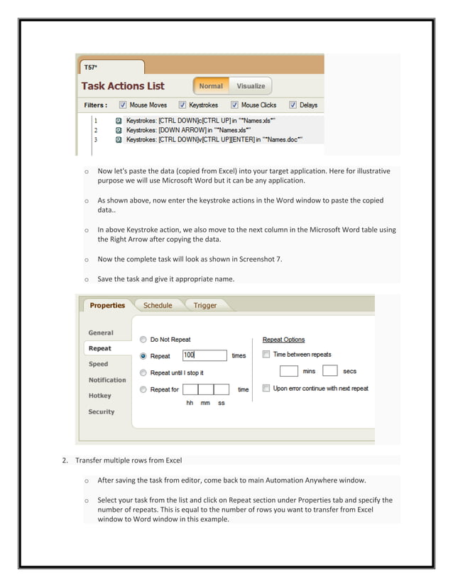 Automation Anywhere Examples Pdf Operating Systems Computer