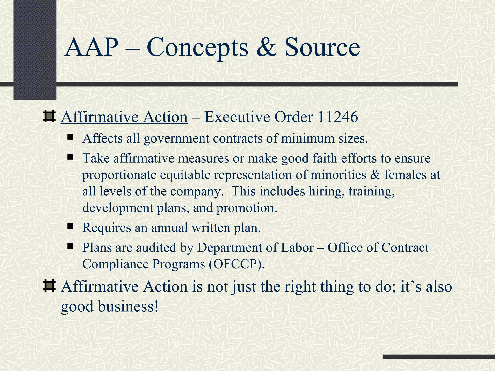 Affirmative Action Compliance Supervisor Training Presentation | PPT