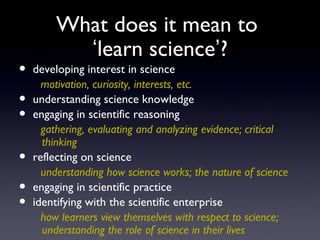 Rethinking the roles of informal science environments and classroom ...