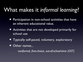 Rethinking the roles of informal science environments and classroom ...