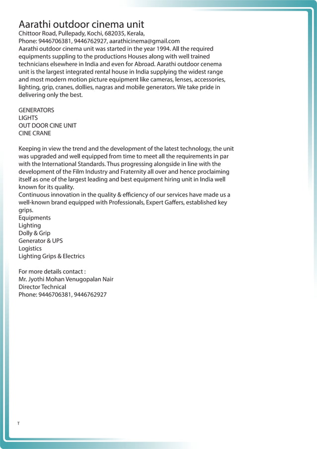 Aarathi outdoor cinema unit | PDF