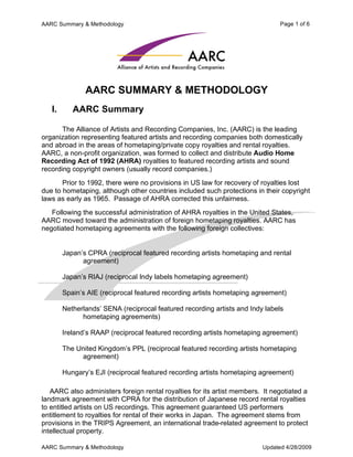 Aarc summary and methodology | PDF