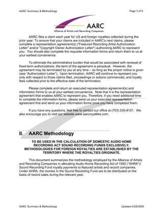 Aarc summary and methodology | PDF