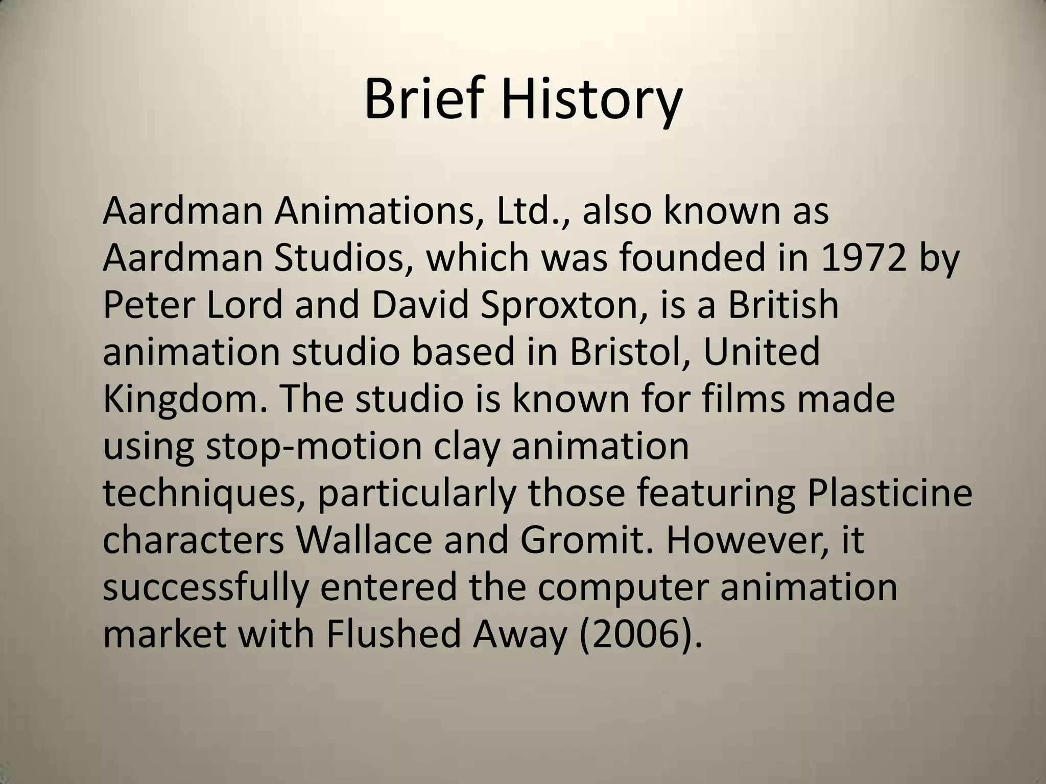 Aardman research | PPTX