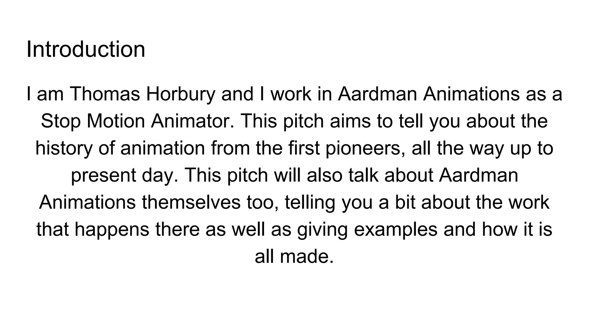 Aardman Animations Pitch | PPT