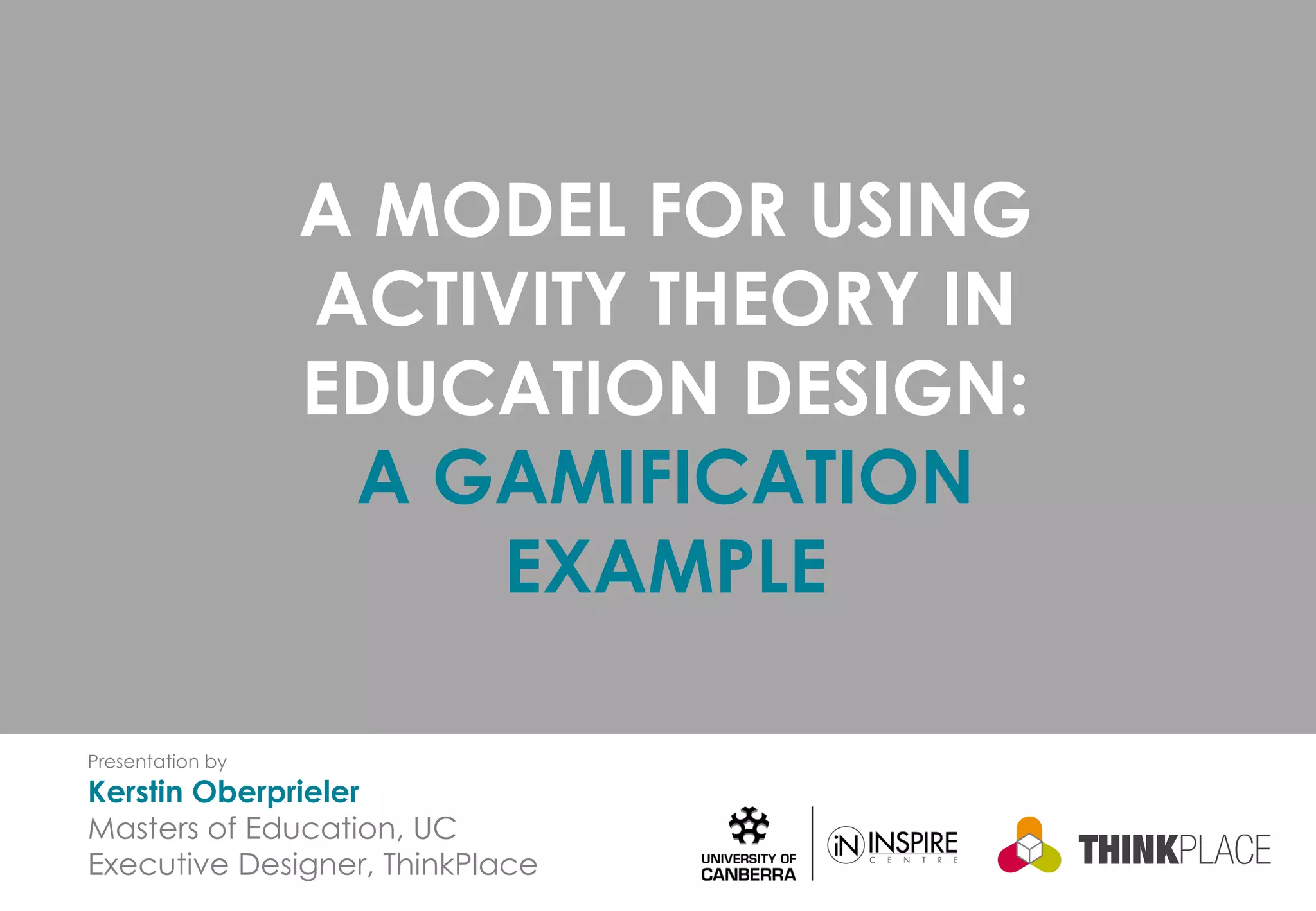 A model for using activity theory in education design: a gamification ...