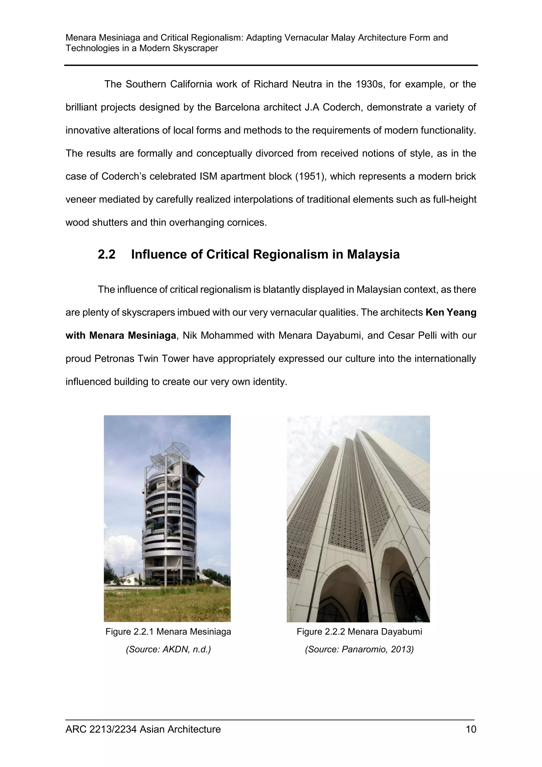 Menara Mesiniaga and Critical Regionalism: Adapting Vernacular Malay ...