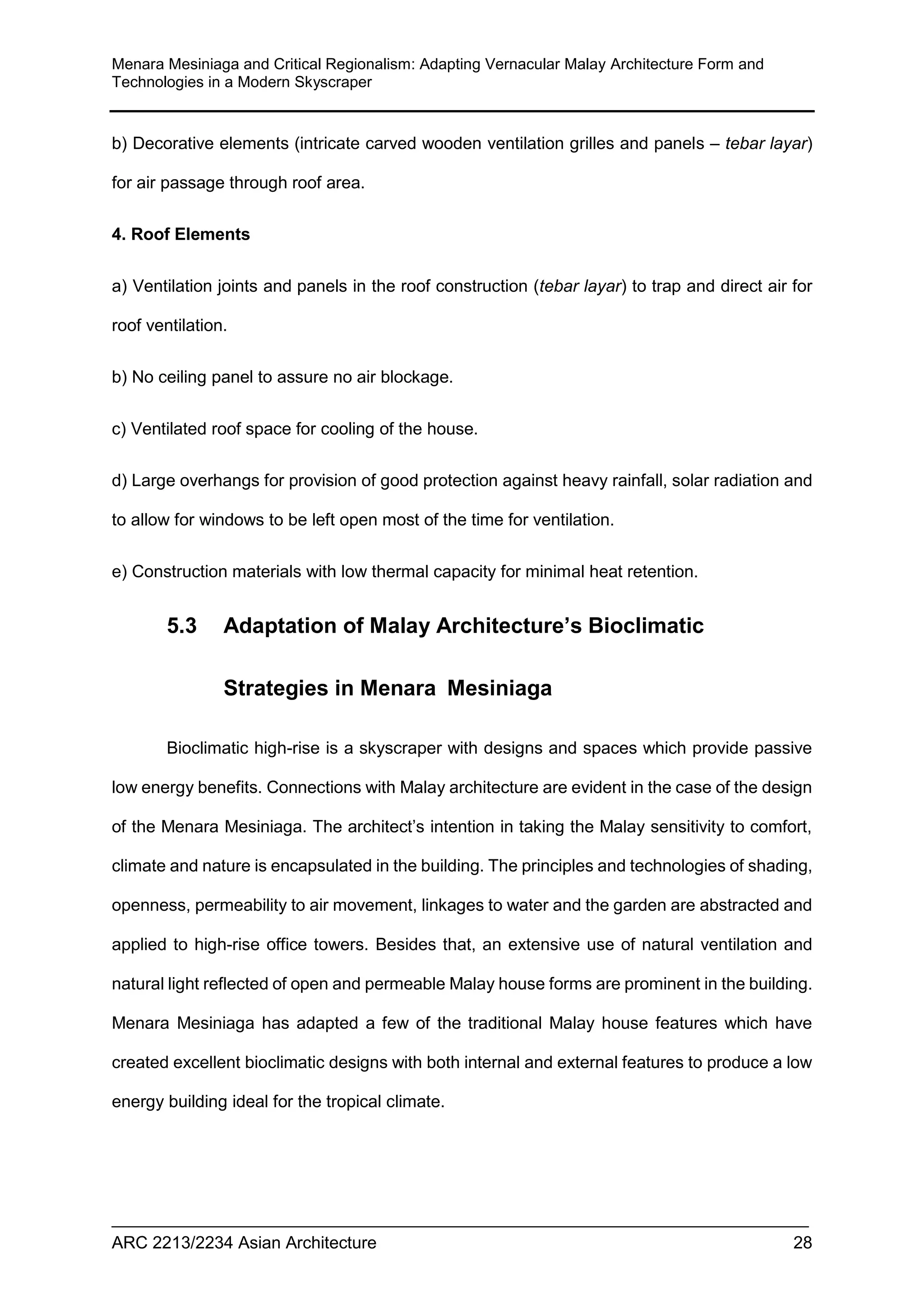 Menara Mesiniaga and Critical Regionalism: Adapting Vernacular Malay ...