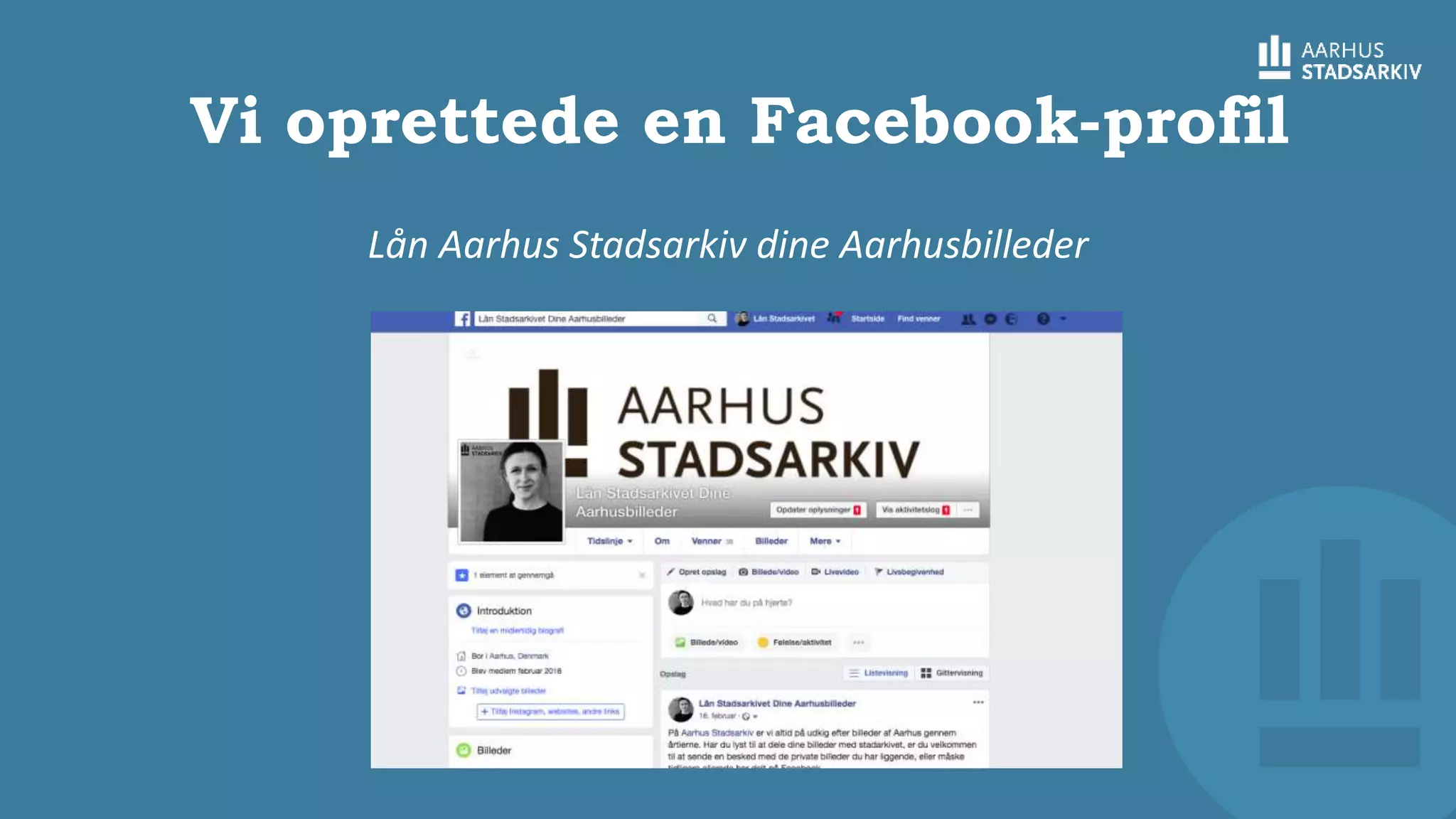 Astrid Birkving, Aarhus Stadsarkiv: indsamling af billeder med Facebook som springbræt | PPTX